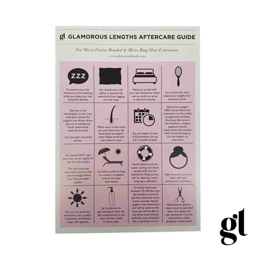 GL aftercare Card x 1 — GL Hair Extensions